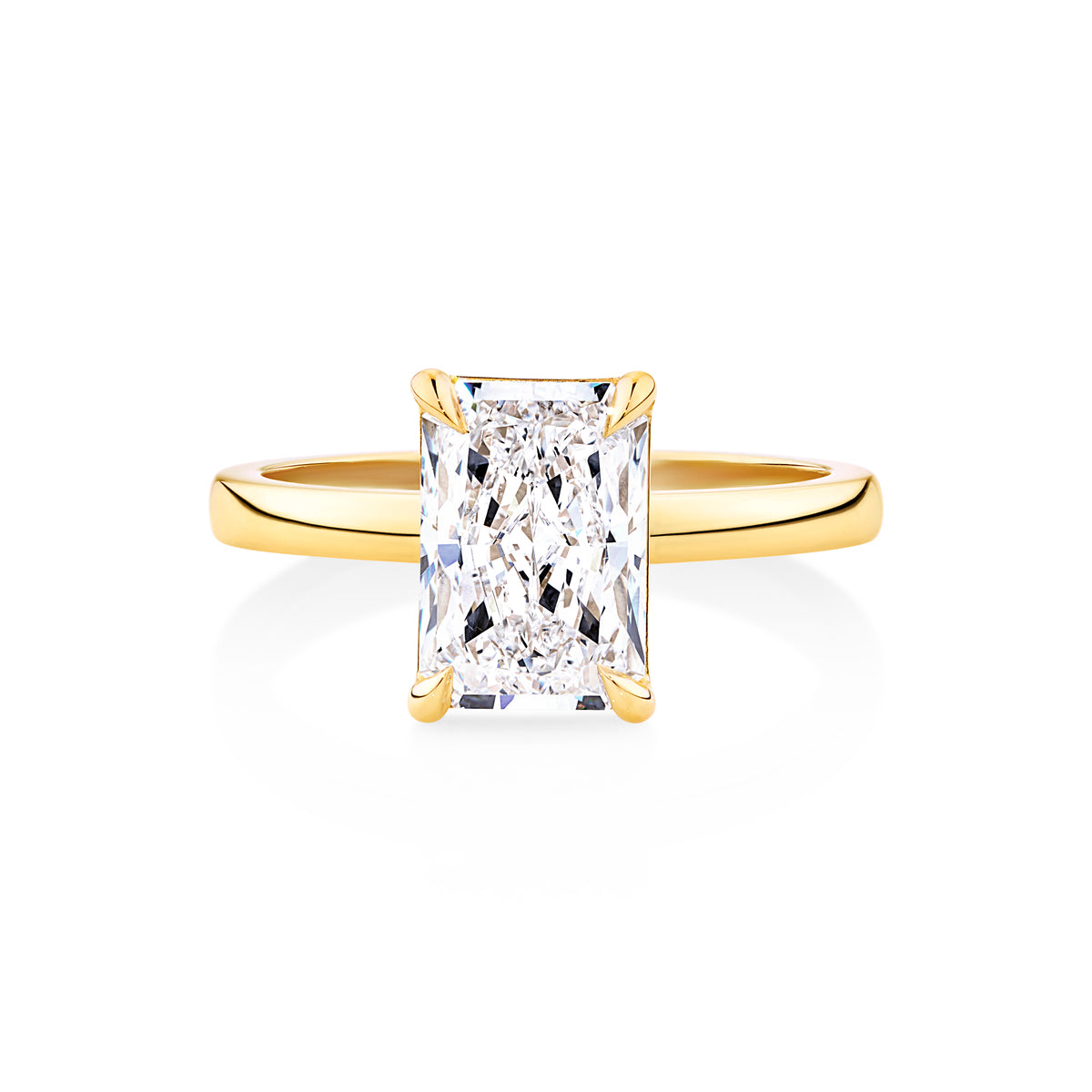 Radiant Solitaire Engagement Ring in 18ct Yellow Gold – 2.01ct Lab Gro – Morgan & Co Store