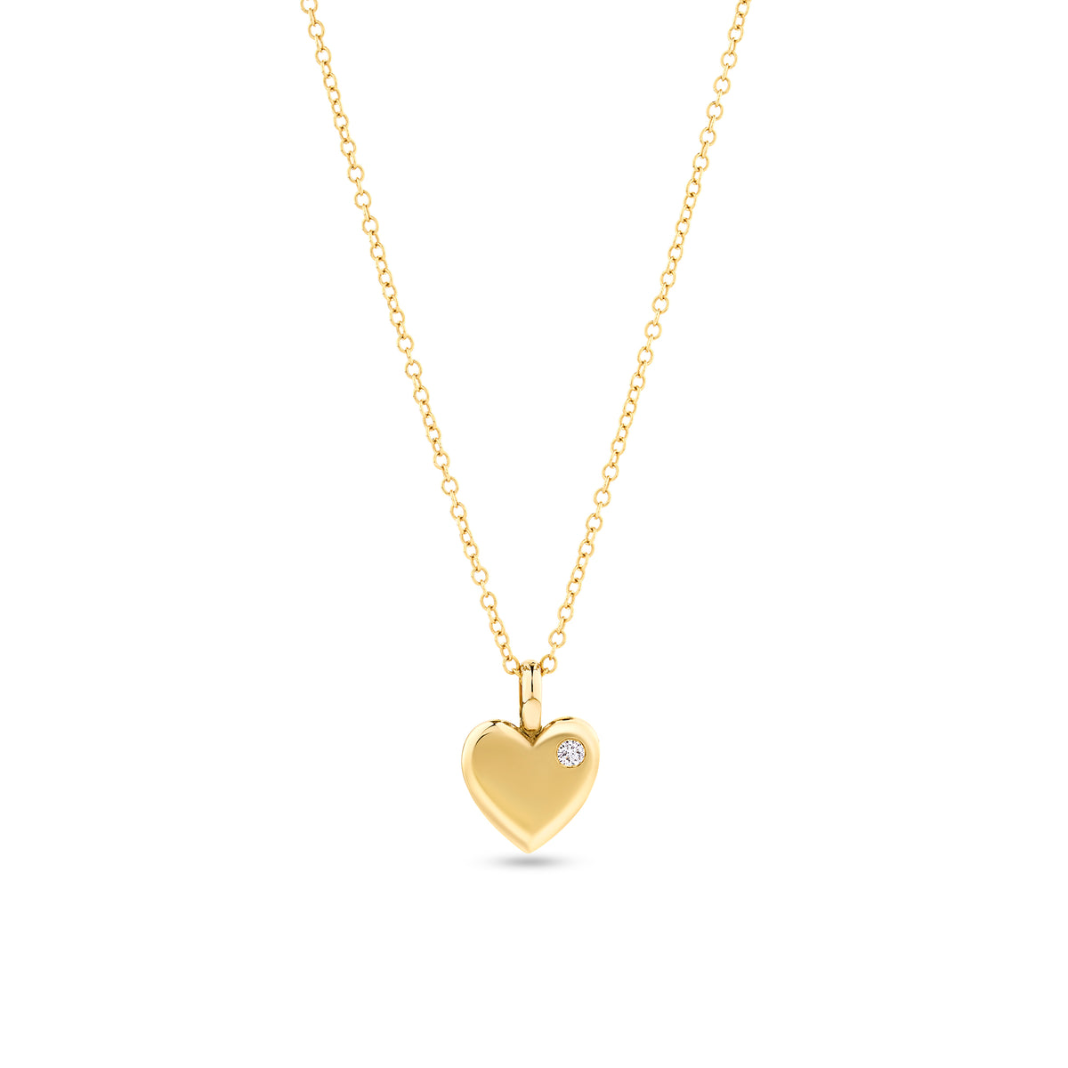 Yellow Gold Heart Pendant with Diamond – Morgan & Co Store