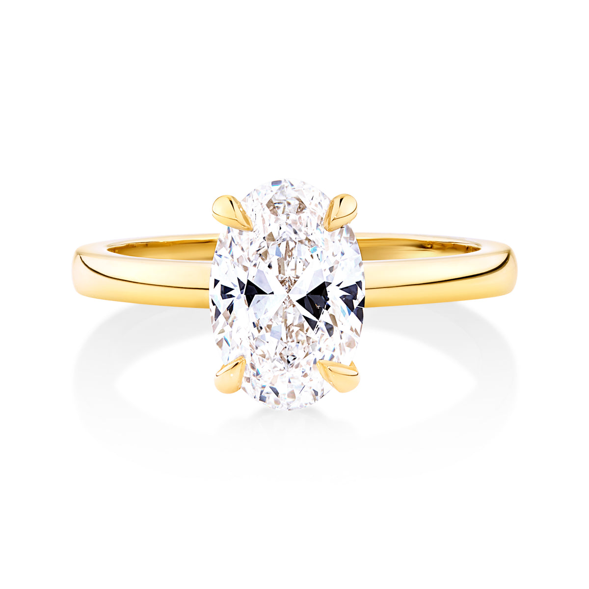 Oval Solitaire Engagement Ring in 18ct Yellow Gold – 1.50ct Lab Grown ...