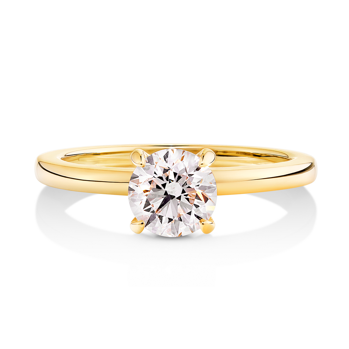 The Stephanie Ring Brilliant Round Petite Engagement Ring Sunshine ...